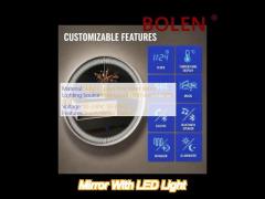 round aluminum frame led bathroom mirror with touch control and adjustable color temperature