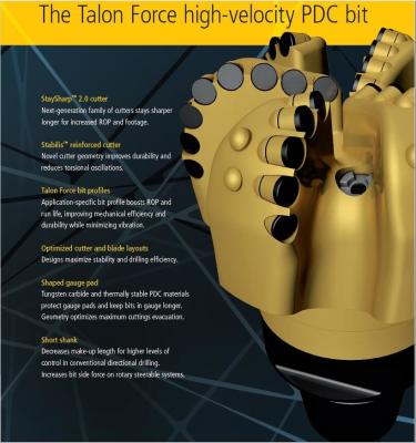 China Talon Force High Velocity PDC Drill Bits 8 1/2 inch High Performance for Oil Drilling for sale