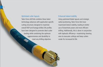 China Talon Force High Velocity PDC Drill Bits 8 1/2 inch High Performance for Oil Drilling for sale
