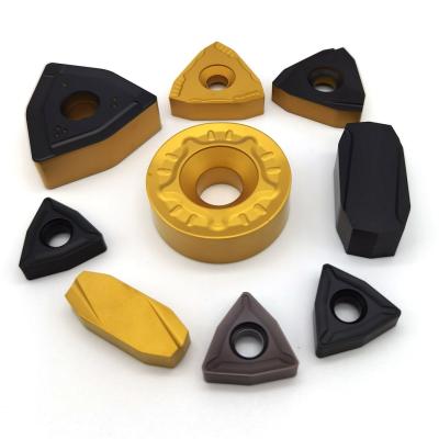 China Carbide Peeling Inserts Tungsten Carbide Inserts for Prevents Edge Chipping In Interrupted Cuts Black/Yellow for sale