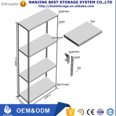 China ISO9001  CE certificated China gold supplier Easy installed ligh duty slotted angle iron storage racks for sale