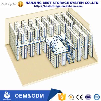 China Factory price Multi-level warehouse storage mezzanine racking system ISO9001 and CE certificated for sale