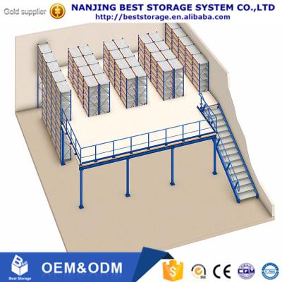 China Double use of your space 250-500kg floor load warehouse storage mezzanine rack floor system for sale