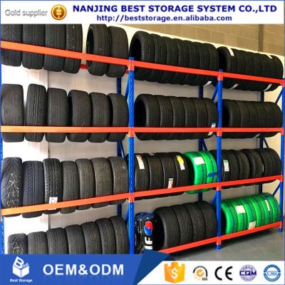 China ISO9001 & CE certificate tyre rack high quality steel competitive cost China Supplier auto parts tire rack shelf storage for sale