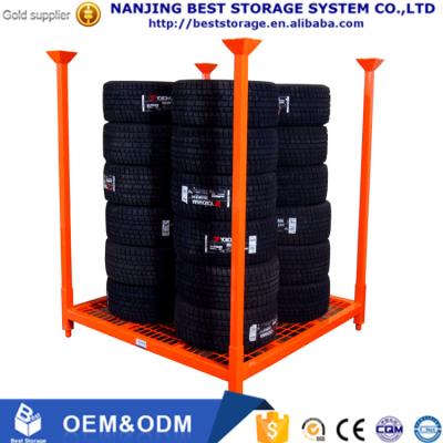 China ISO CE Industrial Warehouse Storage Collapsible more Level Heavy Duty Metal storage tire Rack / Tyre Rack for sale