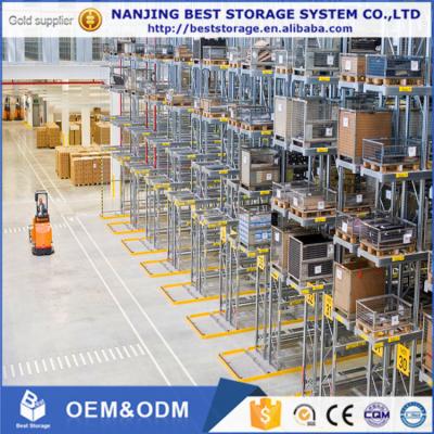 China Very Narrow Aisle heavy duty pallet racking system ISO9001 CE certificated free design for sale
