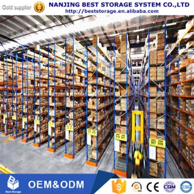 China Hot sale 80% space saved high quality steel VNA heavy duty pallet racking system ISO CE certificated for sale