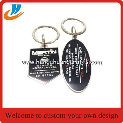 China 40-50mm Both side metal key chain/key ring with custom logo design/hard enamel process for sale