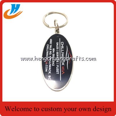 China Custom design soft enamel metal keychain/double side plated silver with ring for sale