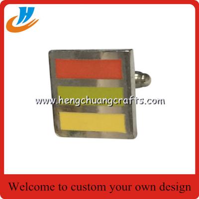 China Google+ metal cufflinks, G+ cufflinks with enamel pin process silver plated for sale