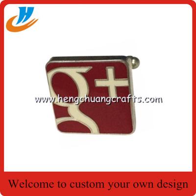 China Google+ cufflinks,custom wholesale your own design high quality metal cufflinks for sale