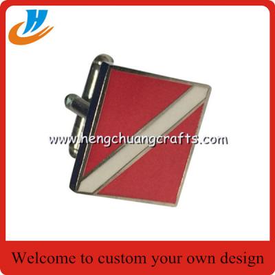 China Flag cufflinks with custom logo design  soft enamel cufflinks wholesale for sale