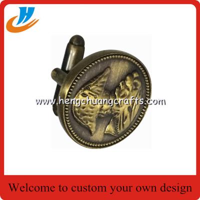 China Hengchuang crafts cheap wholesale custom 3D metal cufflinks for men for sale
