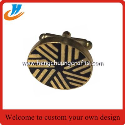 China Custom fashional design stainless steel or brass cufflinks for men's T-shirt for sale