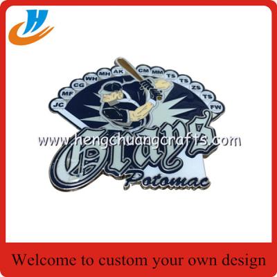 China Custom design baseball badge soft enamle with epoxy baseball lapel pin for sale