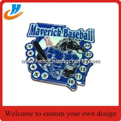 China Custom simple designs and colors baseball badges/soft enamel baseball pins for sale