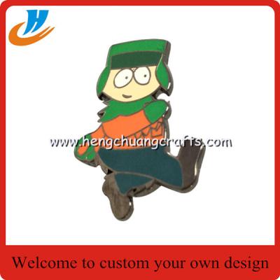 China Cartoon enamel pin badge,metal lapel pin with custom logo design for sale