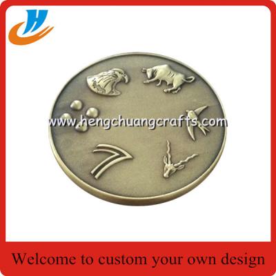 China Die casting metal coins,challenge coin with 60mm design souvenir coins for sale