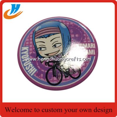 China Cheap custom 50mm tin badge,print badge with cartoon logo design for sale