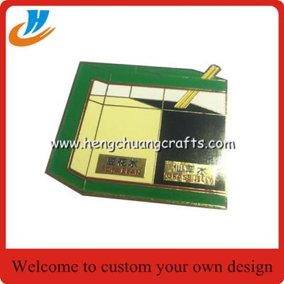 China Cute cartoon logo pin badge round shape metal badge with custom for sale