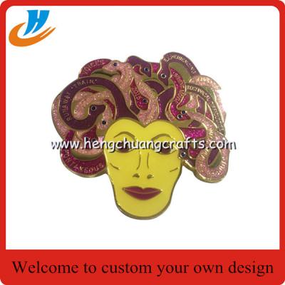 China Custom company logo design badge pin with button pin pantone color for sale