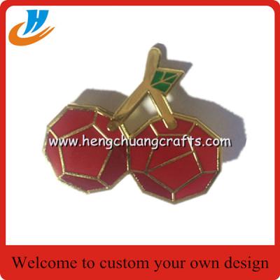 China Custom company logo design badge pin with button pin pantone color for sale
