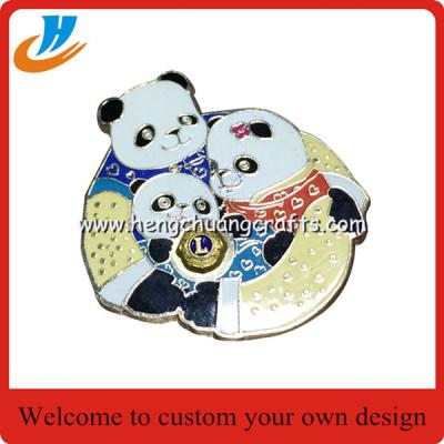 China Enamel pin custom,wholesale metal badge lion club pins with matt gold plated for sale