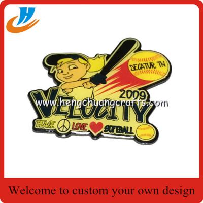 China Baseball badges,metal badge with print process 7-10 lead time custom baseball pins for sale