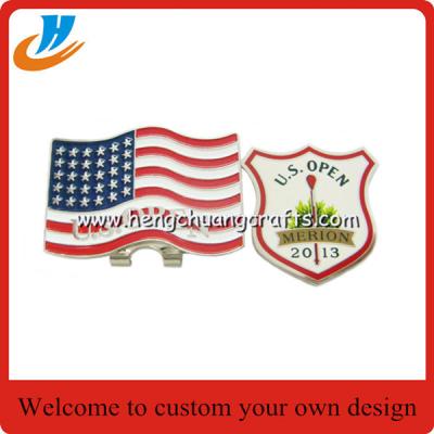 China US Flag hat clip,golf accessory clips welcome custom,iron stamp (G006) for sale