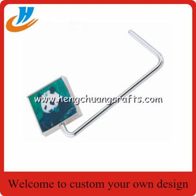 China Custom epoxy bag hanger hook,bag holder with print your own logo for sale