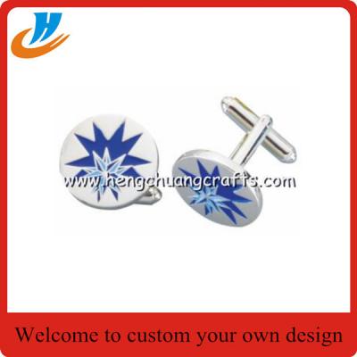 China Custom cufflinks/cufflink's box with logo,brass metal cuff links print logo for sale