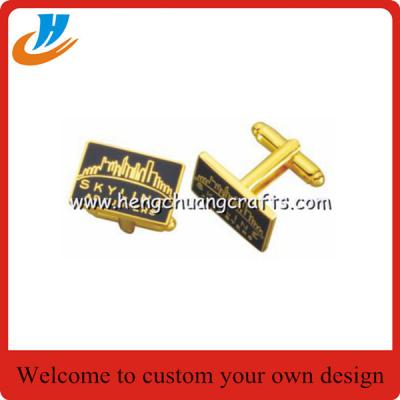 China Gold cufflinks,men's T-shirt metal cufflinks high wholesale for important occasion for sale