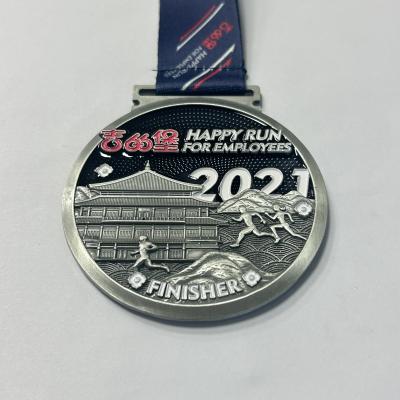 China Eco‑Friendly Plated Zinc Alloy Marathon Finisher Medal, Custom Sports Competition Award for sale