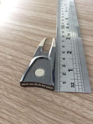 China Custom logo golf accessory golf pitchfork and ball marker made of zinc alloy brass and iron with multiple plating options for sale