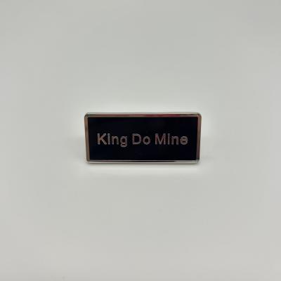 China King Do Mine Metal Enamel Name Tag, Custom Personalized Lapel Pin, Office Staff Badge Accessory for sale