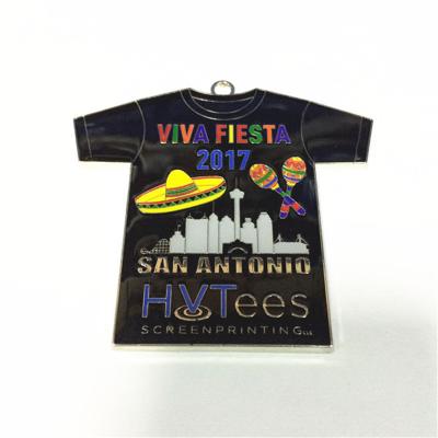 China Metal enamel medal in the form of a T-shirt as a commemorative item for sale