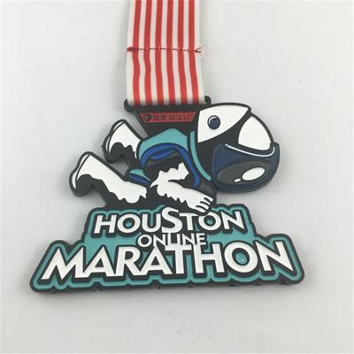 China European American Style Zinc Alloy Hard Enamel Marathon Medal, Custom Race Souvenir for sale