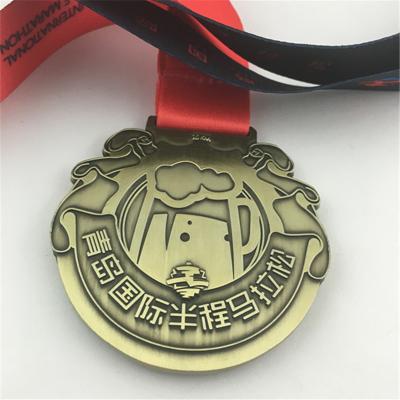 China City Road Run Zinc Alloy Painted Marathon Medal,Fit for marathon, fun run, charity & sport events for sale