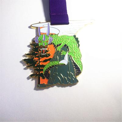 China Eastern Dragon-shaped Fun Competition Medals, Commemorative Medals with Soft Enamel and Gold Plating Technique for sale