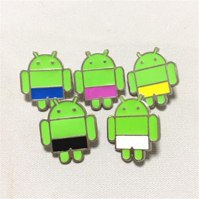 China Android Robot Enamel Pin Set, 5 Colorful Android Character Lapel Pins for sale