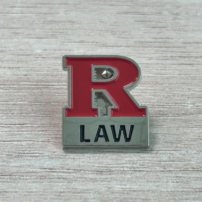 China Rutgers Law School R Logo Enamel Pin, Official Rutgers University Law Lapel Pin, Collegiate Metal Badge for Alumni & Students for sale