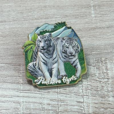 China White Tiger Panthera Tigris Enamel Pin, Wildlife Animal Collectible Lapel Pin, Nature Conservation Metal Badge for sale
