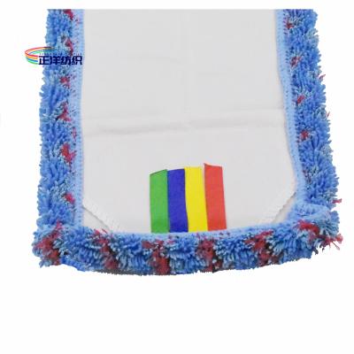 Cina Le tasche blu rosse a 18 pollici di pulizia bagnate di sfregatura della fibra di zigzag pp di zazzera passano lo straccio sulla testa in vendita