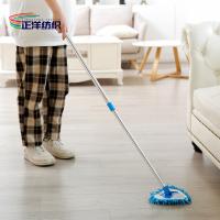 China Blue Triangle 55-150cm Microfiber Chenille Mop Telescopic Mop Handle Set for sale