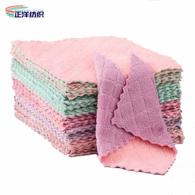 Cina Panno di pulizia Edgeless riutilizzabile lanuginoso della cucina dei panni 300GSM 25X25CM di Microfiber in vendita
