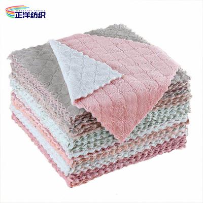 Cina Panno di pulizia Edgeless riutilizzabile lanuginoso della cucina dei panni 300GSM 25X25CM di Microfiber in vendita