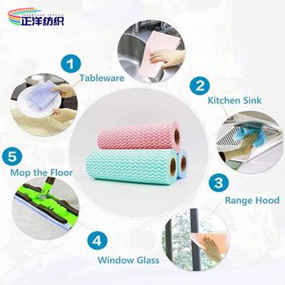 China A madeira reduz a polpa a tela não tecida 60gsm Rags de limpeza descartável dos PCes do rolo 50 de toalha de cozinha à venda