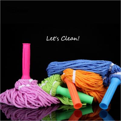 China Draad Katoenen het Schoonmaken Zwabber 120cm Lengte Plastic Handvat die 125Grams Droge Vrije Handwas wringen Te koop