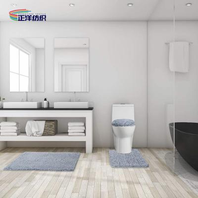 China 1800gsm Dekking van de het Toiletvloer van Mats Grey Microfiber Chenille van het deurtapijt de Pu Met een laag bedekte Steunende Te koop