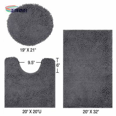China 1800gsm Dekking van de het Toiletvloer van Mats Grey Microfiber Chenille van het deurtapijt de Pu Met een laag bedekte Steunende Te koop